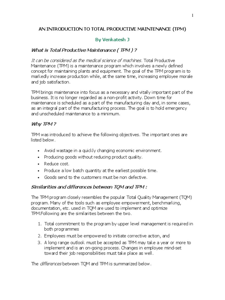 2.Tpm Grupo II Mtto | PDF | Reliability Engineering | Quality (Business)