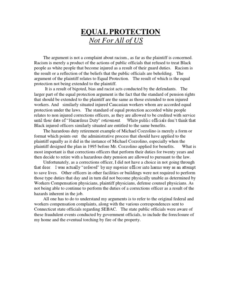 Equal Protectiion | PDF | Equal Protection Clause | Racism