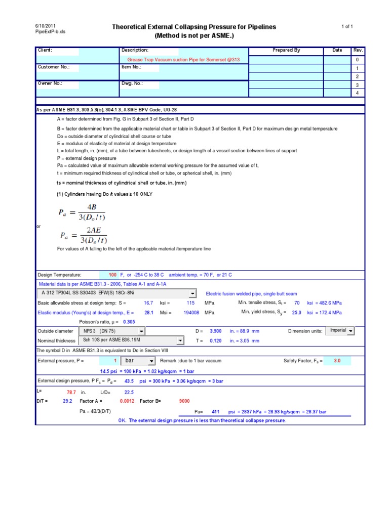 External Collapse Pressure Analysis | PDF