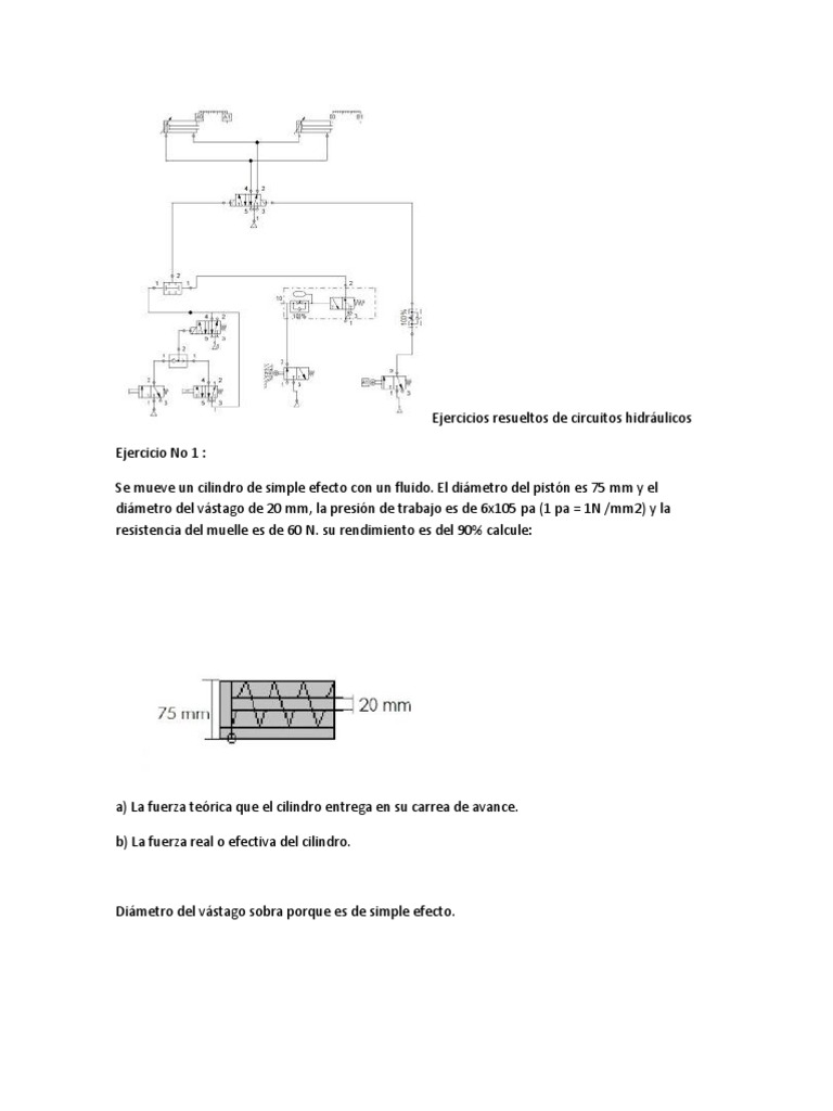 Ejercicios Resueltos de Circuitos Hidráulicos | PDF | Neumática | Válvula