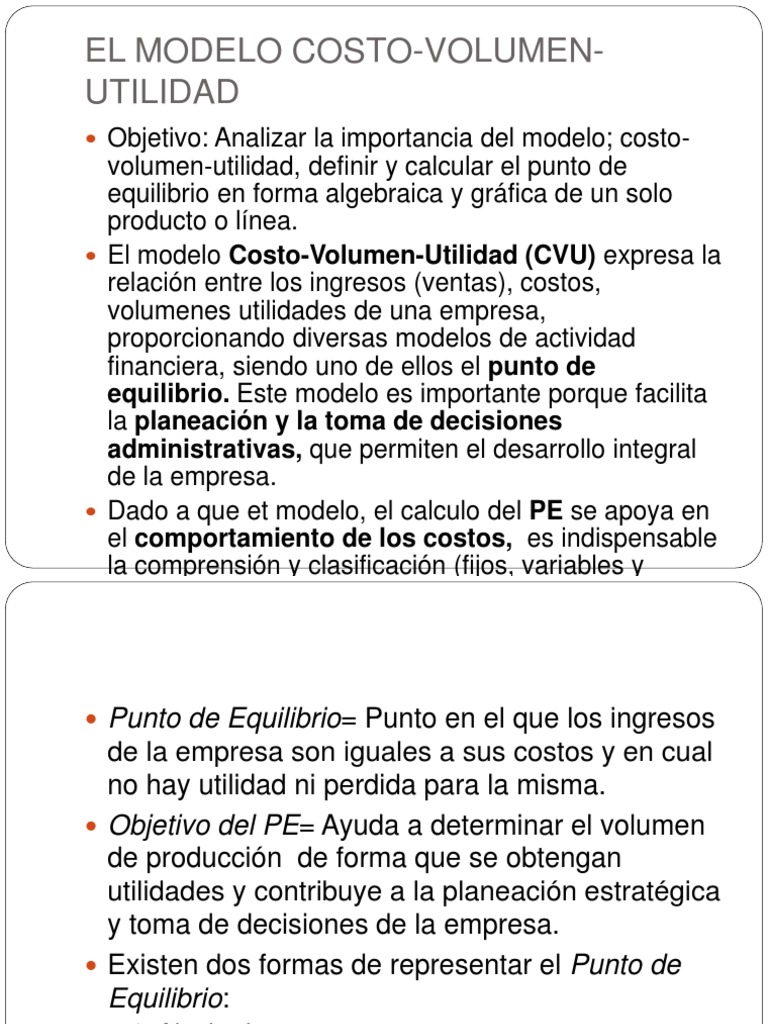 Modelo Costo Volumen-Utilidad | PDF | Planificación | Toma de decisiones