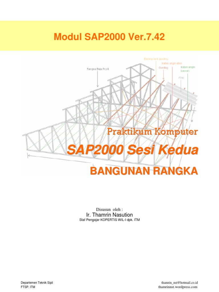MODUL SAP2000 SESI 2: STRUKTUR RANGKA | PDF