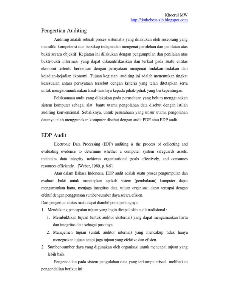 Review EDP Audit | PDF | Bisnis