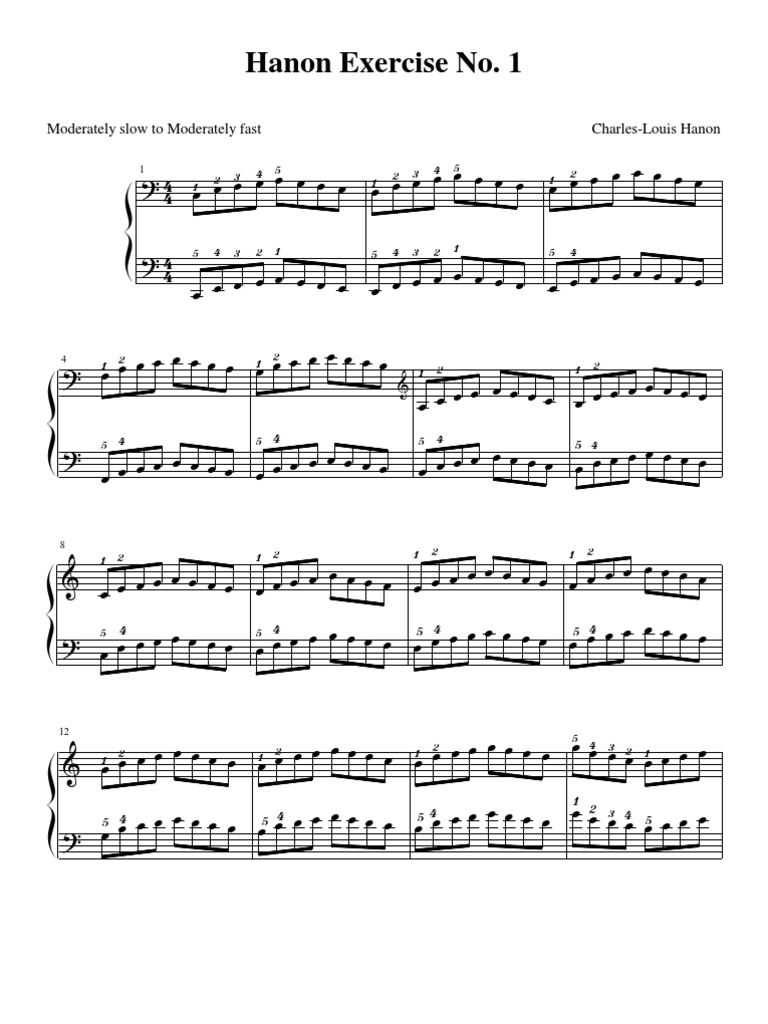 Hanon Exercise One | PDF