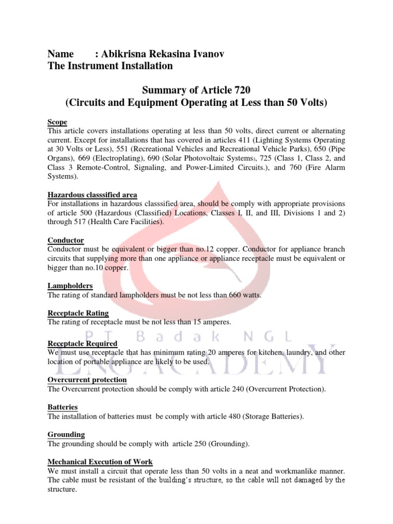 Guidelines for Low Voltage Installations | PDF | Volt | Electrical ...