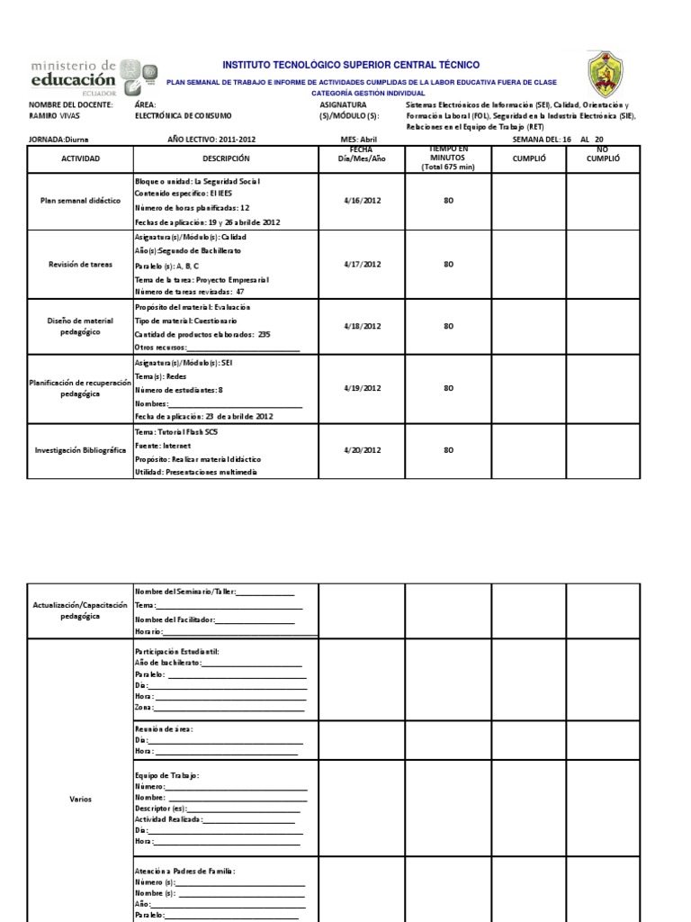 Informe Semanal Pdf Maestros Science