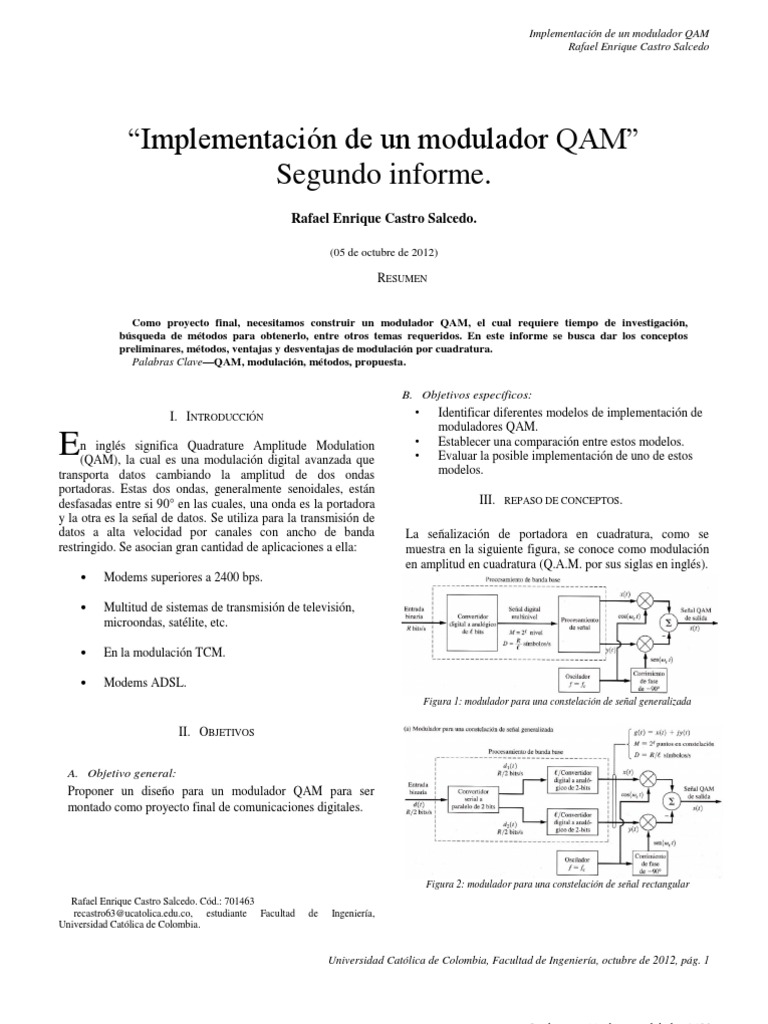 Diseño y propuesta de implementación de un modulador QAM utilizando ...