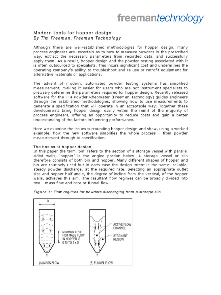 Modern Tools For Hopper Design: by Tim Freeman, Freeman Technology ...