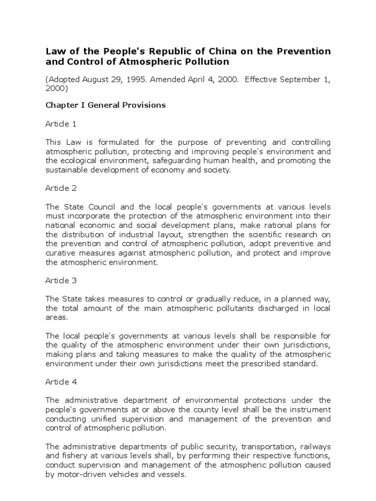 Air Pollution Control Law | PDF | Air Pollution | Coal