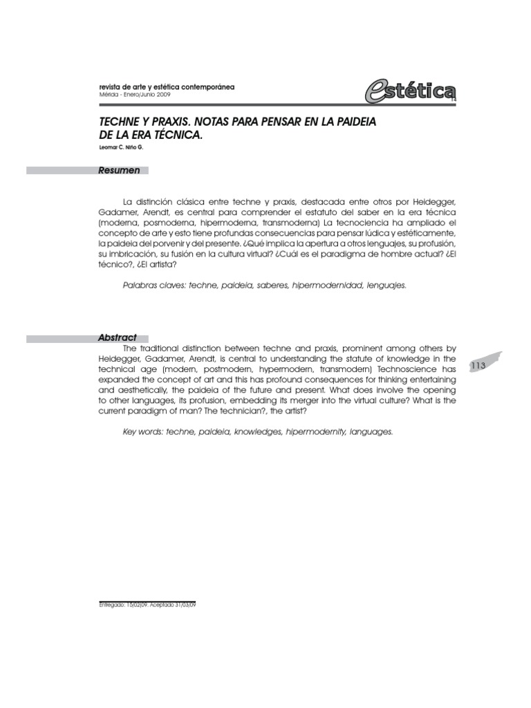 Techne y Praxis | PDF | Conocimiento | Los símbolos