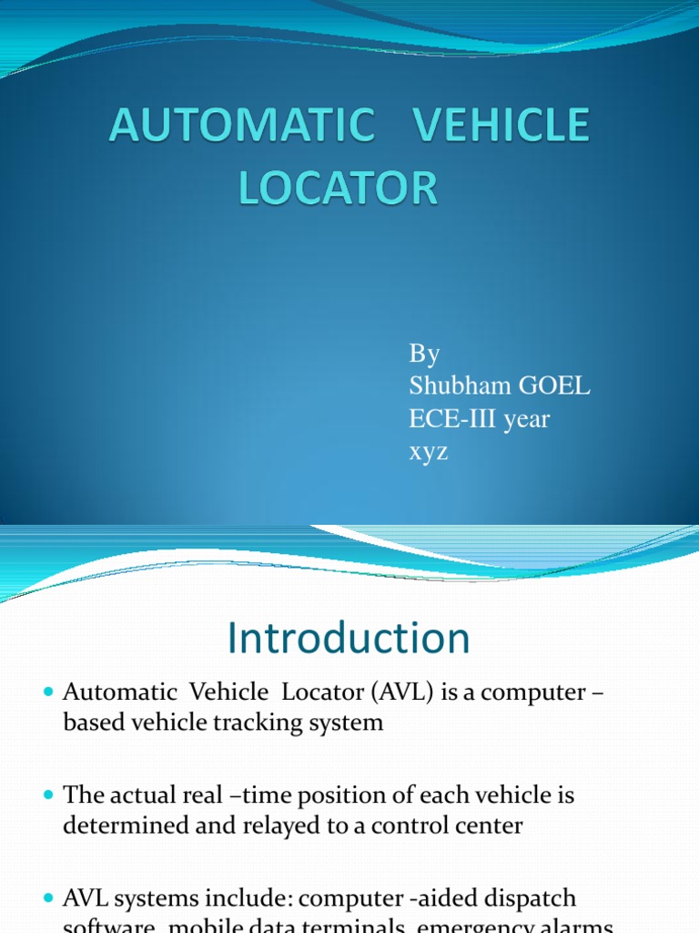 Automatic Vehicle Locator1 | PDF | Global Positioning System | Vehicles