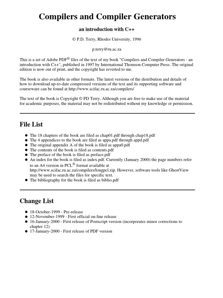 Compilers and Compiler Generators in C++ | PDF | Parsing | Compiler