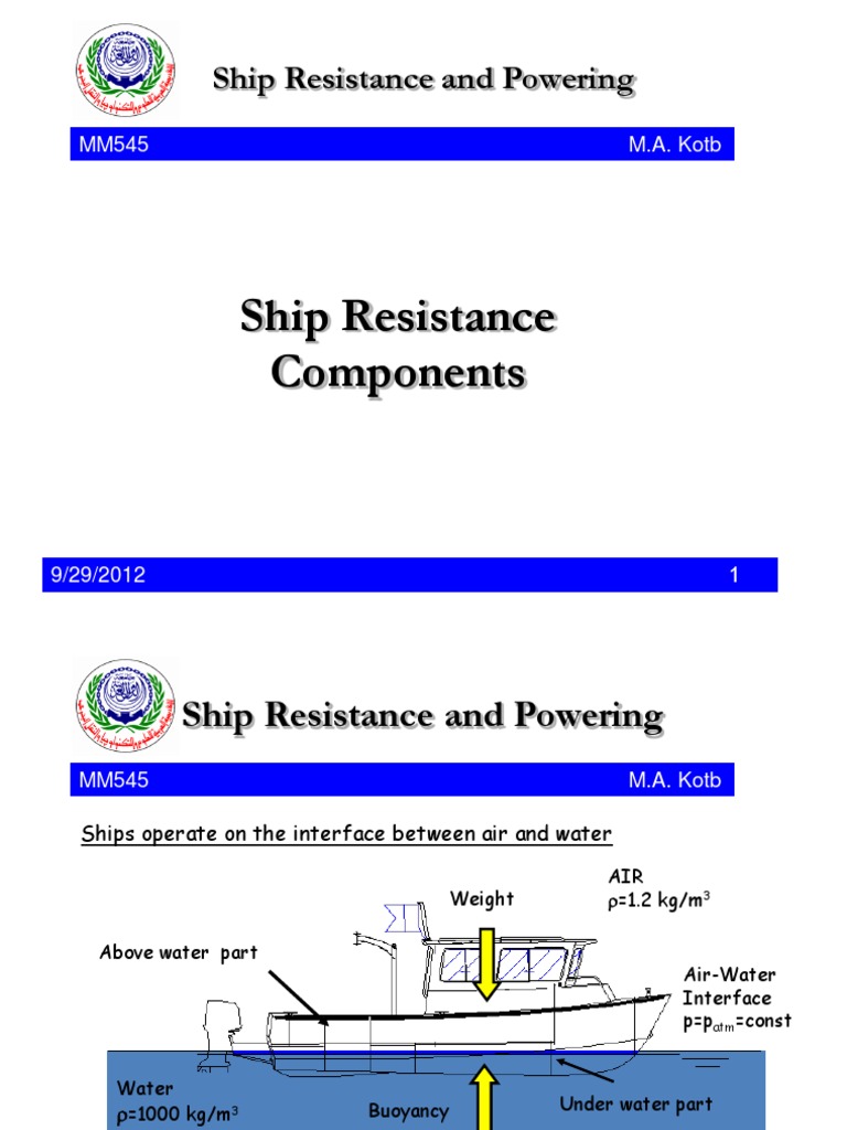 1 2 Ship Resistance Components Mm545 Sep2012 | PDF | Buoyancy | Pressure