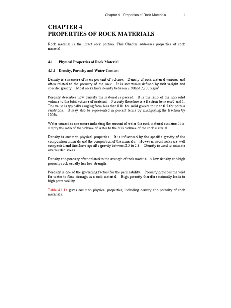 Rock Material Properties Guide | PDF | Strength Of Materials | Young's ...