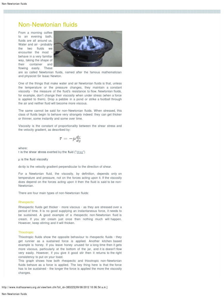 Understanding Non-Newtonian Fluids | PDF | Viscosity | Shear Stress