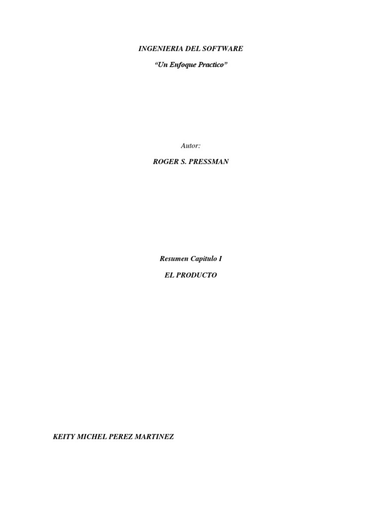 ROGER PRESSMAN INGENIERIA DEL SOFTWARE "Un Enfoque Práctico" | PDF ...