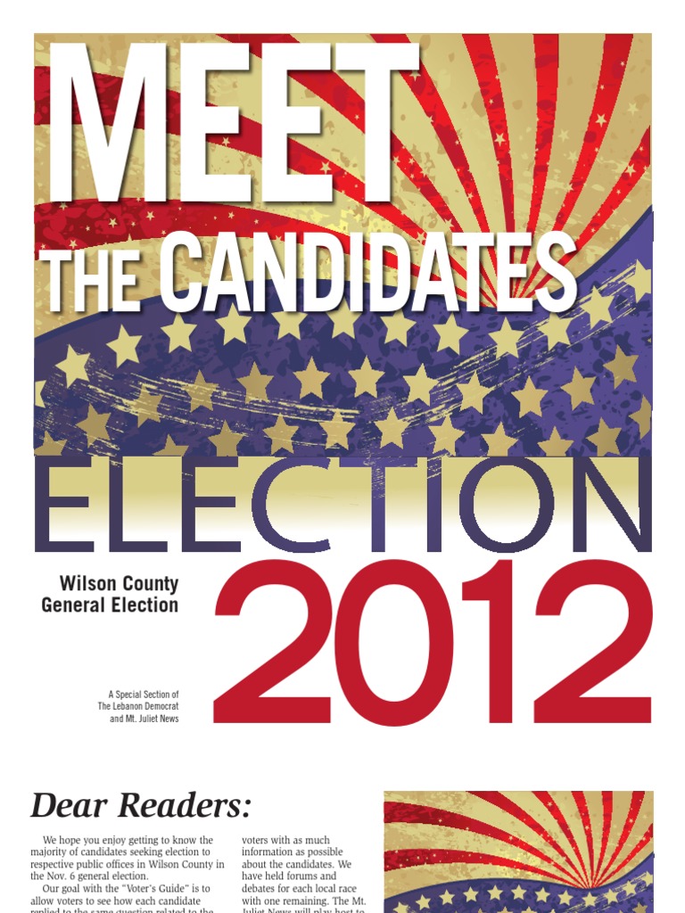 Meet The Candidates 2012 | PDF | Identity Document | Elections