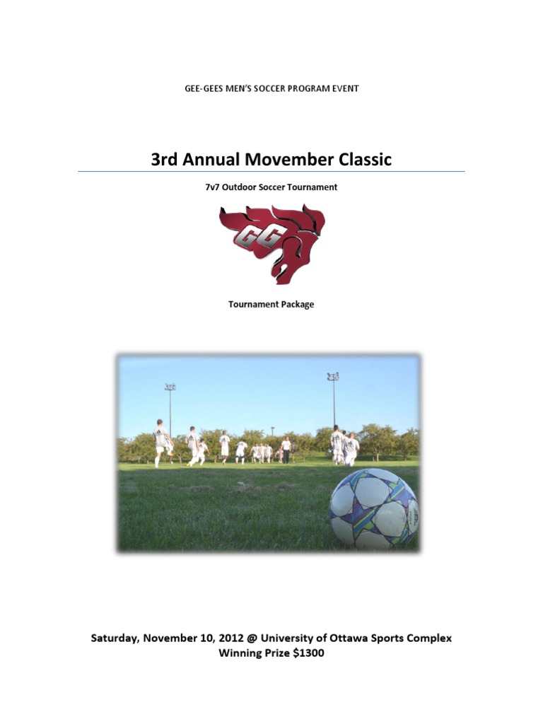 3rd Annual Movember Classic: Gee-Gees Men'S Soccer Program Event | PDF ...