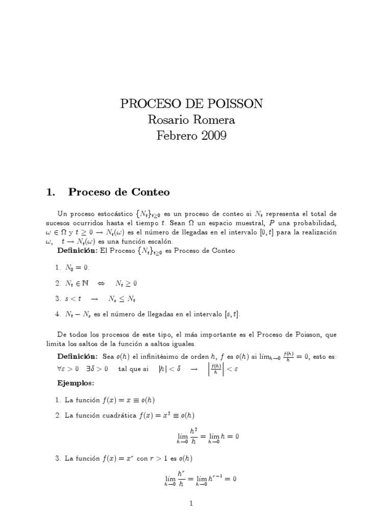 Tema4 Procesos de Poisson | PDF | Distribución de veneno | Enseñanza de ...