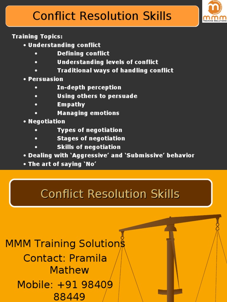 Conflict Resolution Skills | Download Free PDF | Conflict Resolution ...