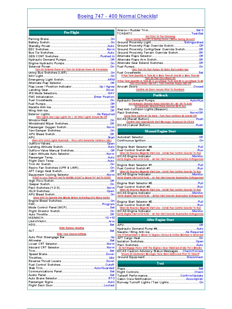 Salty 747 Checklist – Checklists – JFTU