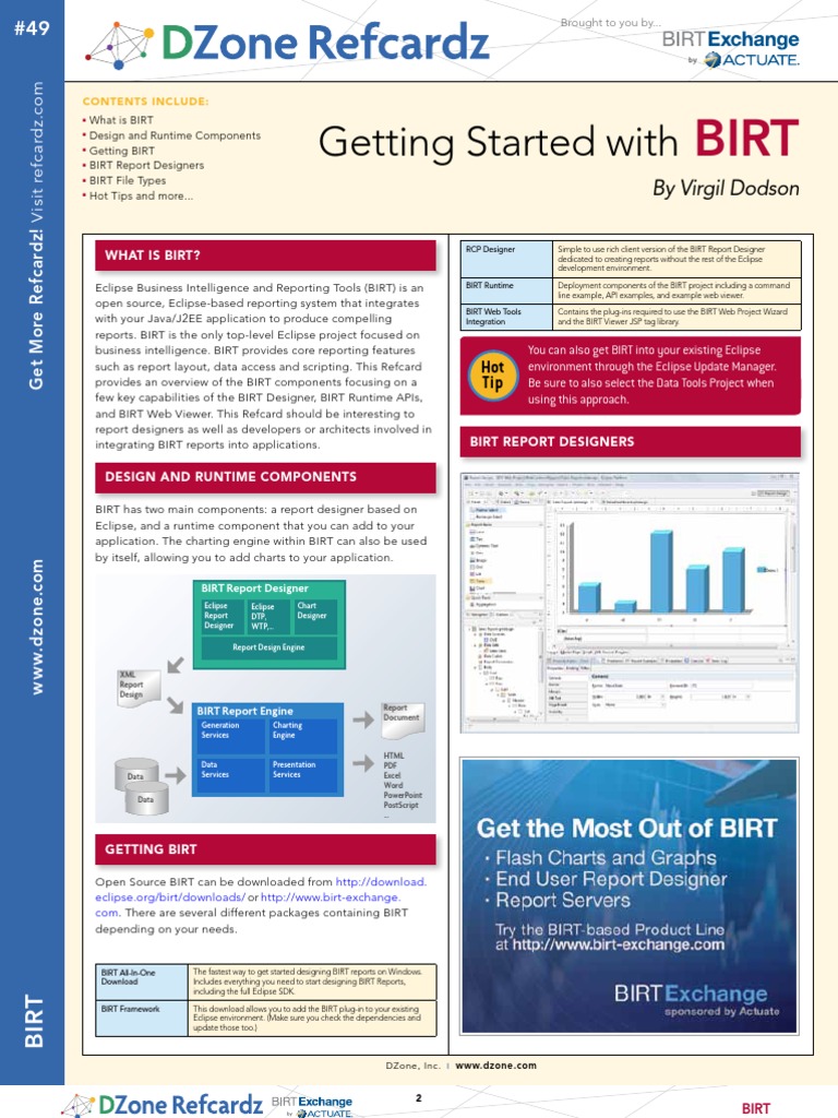 BIRT Reference Card | PDF | Html Element | Eclipse (Software)