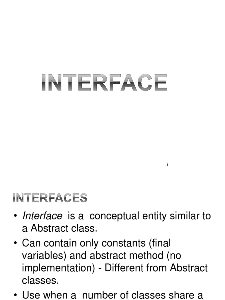 Abstract Interface Ppt Java Pdf Class Computer Programming Method Computer Programming