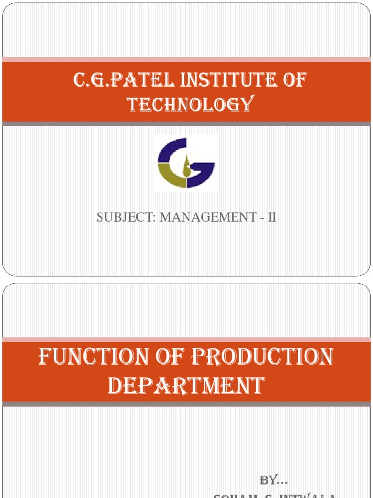 Function of Production Department | PDF | Scheduling (Production ...