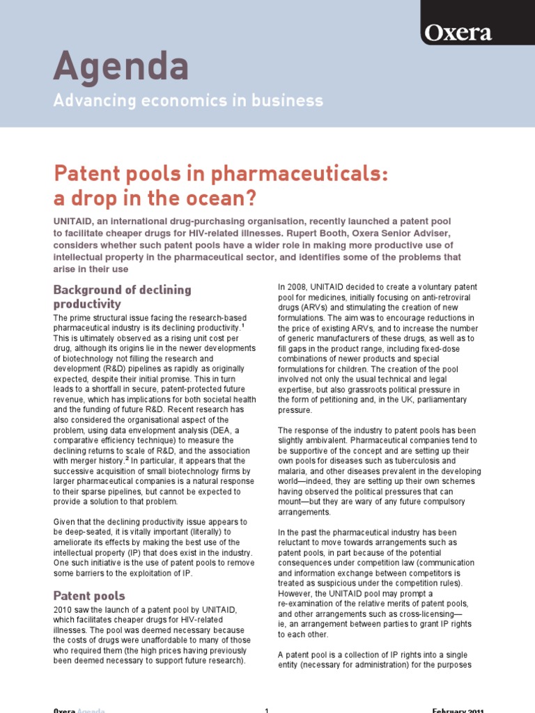 Patent Pools (Rupert Booth) | PDF | Patent | Intellectual Property