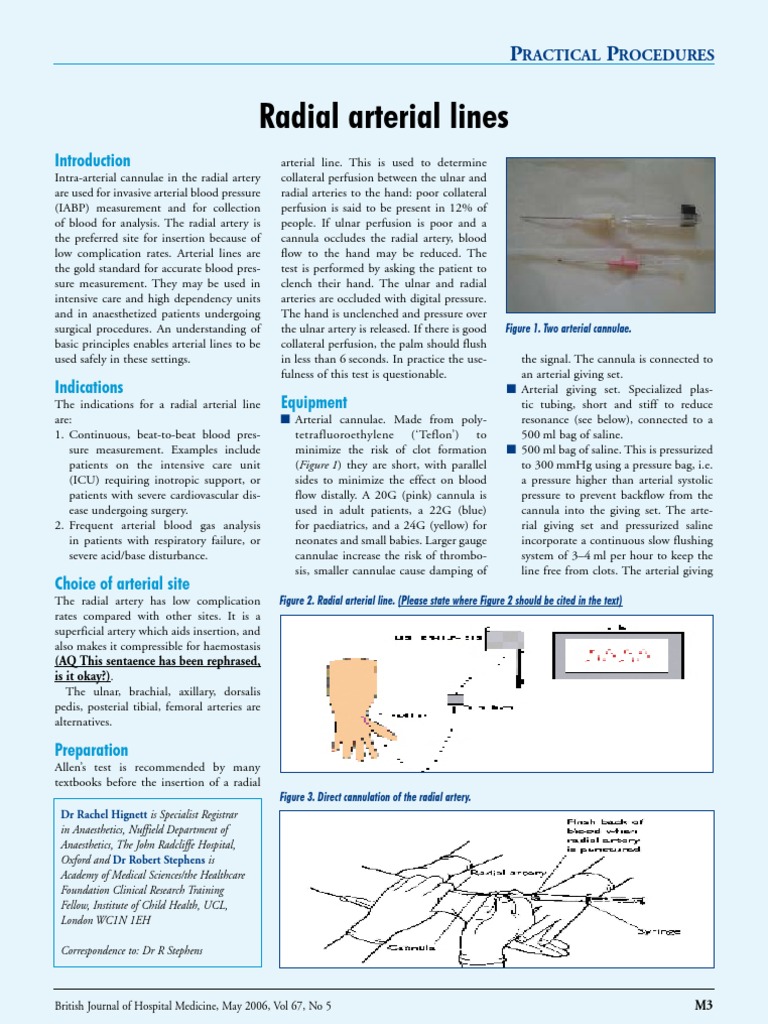 Radial Arterial Line