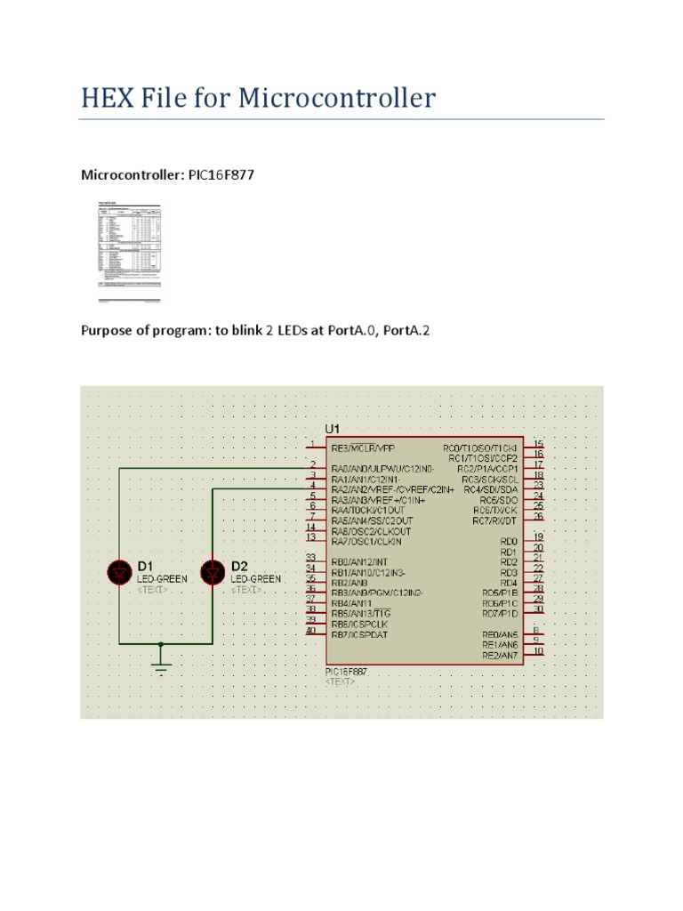 PIC16F877 HEX File Guide | PDF | Instruction Set | Microcontroller