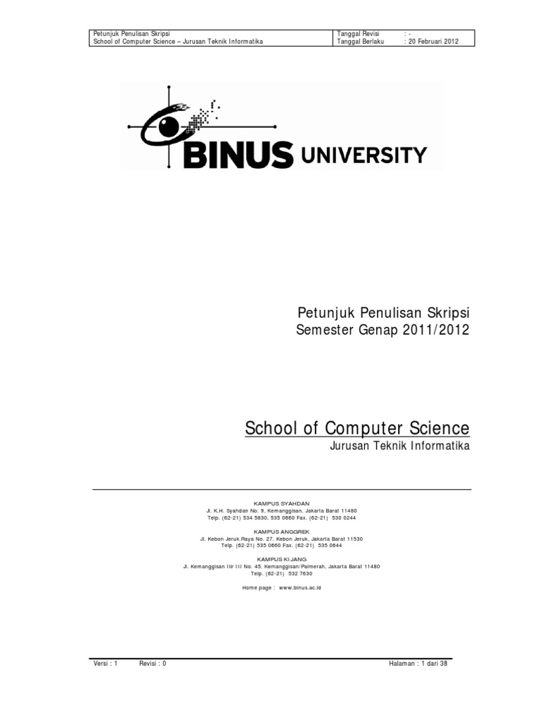 Petunjuk Skripsi Computer Science Dept | PDF