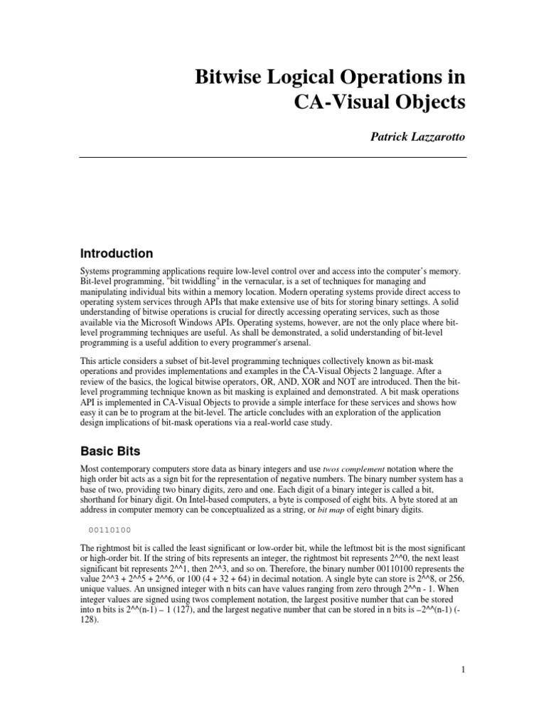 Bit Wise | PDF | Bit | C (Programming Language) Bit Wise | PDF | Bit | C (Programming Language)