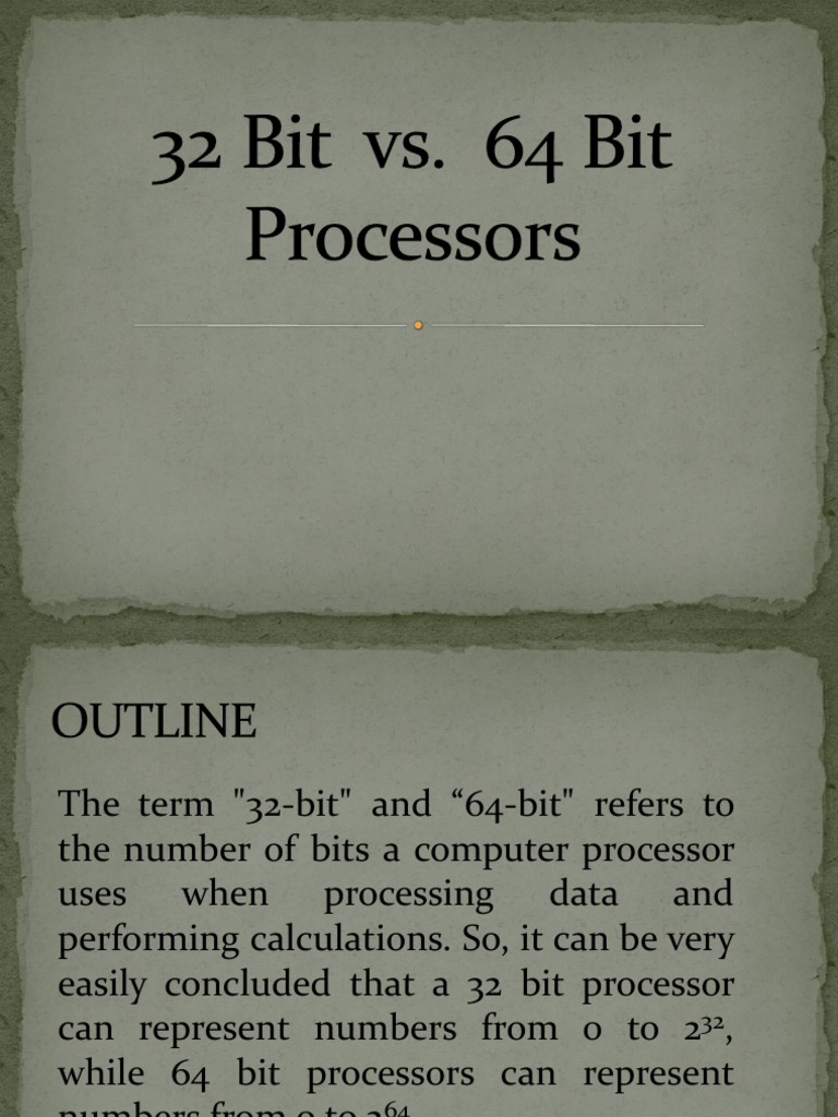 32-Bit and 64-Bit Processor | PDF | 64 Bit Computing | Central ...