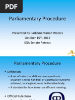 Parliamentary Procedure Cheat Sheet | PDF | Meetings | Constitutional Law