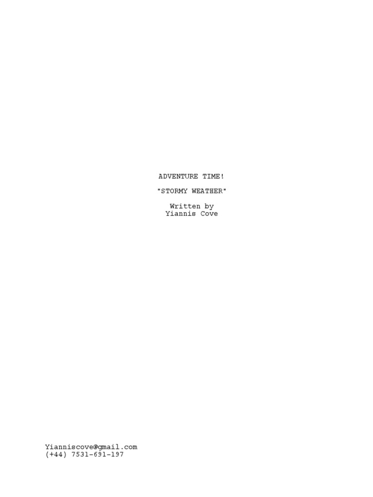 Adventure Time Spec Script | PDF | Leisure
