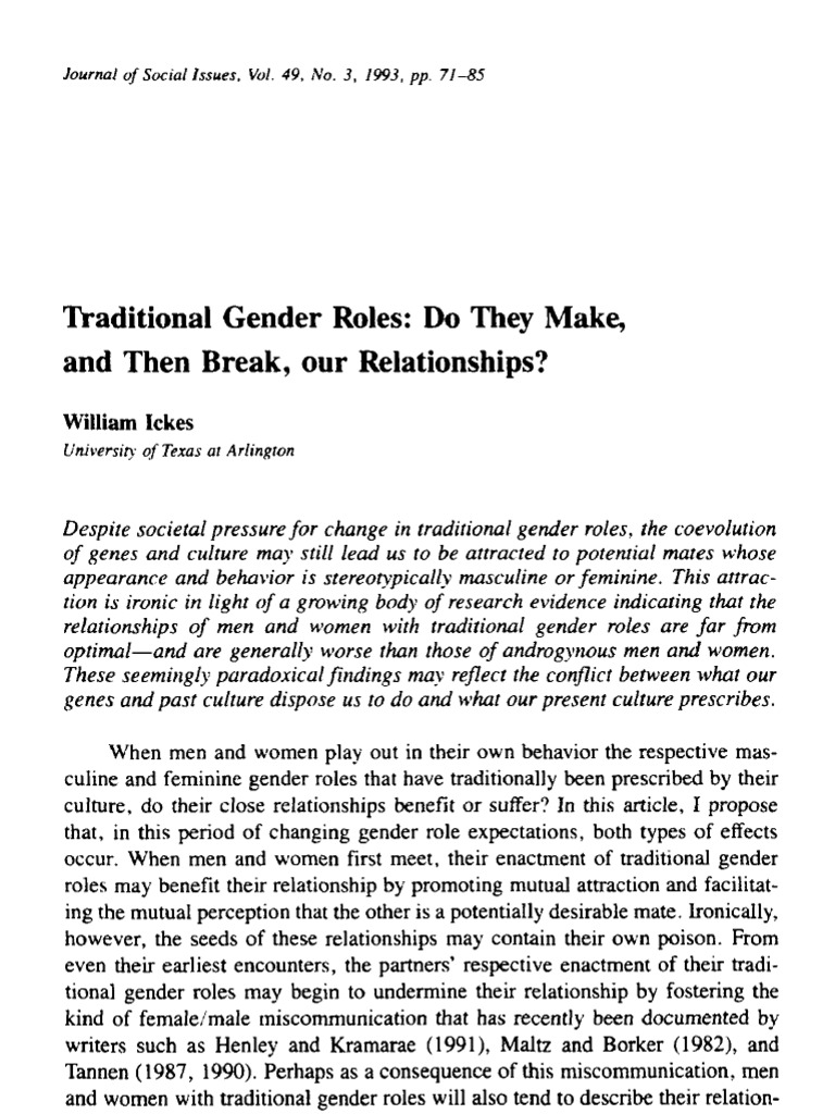 Traditional Gender Roles | PDF | Gender Role | Physical Attractiveness