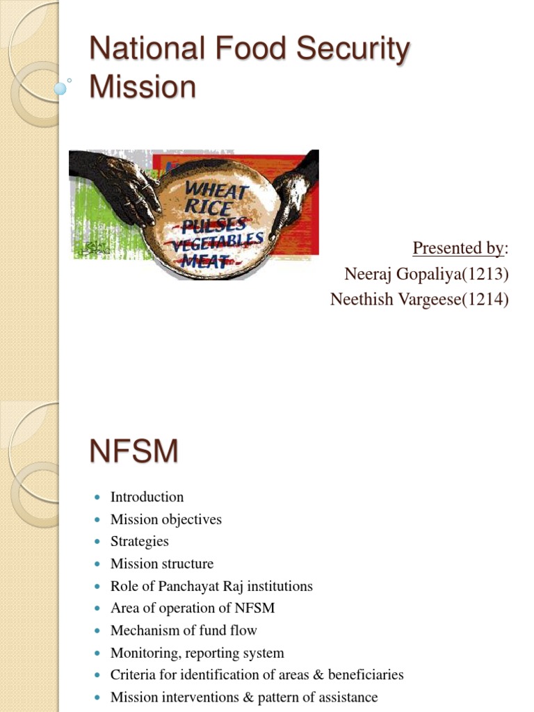 NFSM | PDF | Land Management | Food And Drink