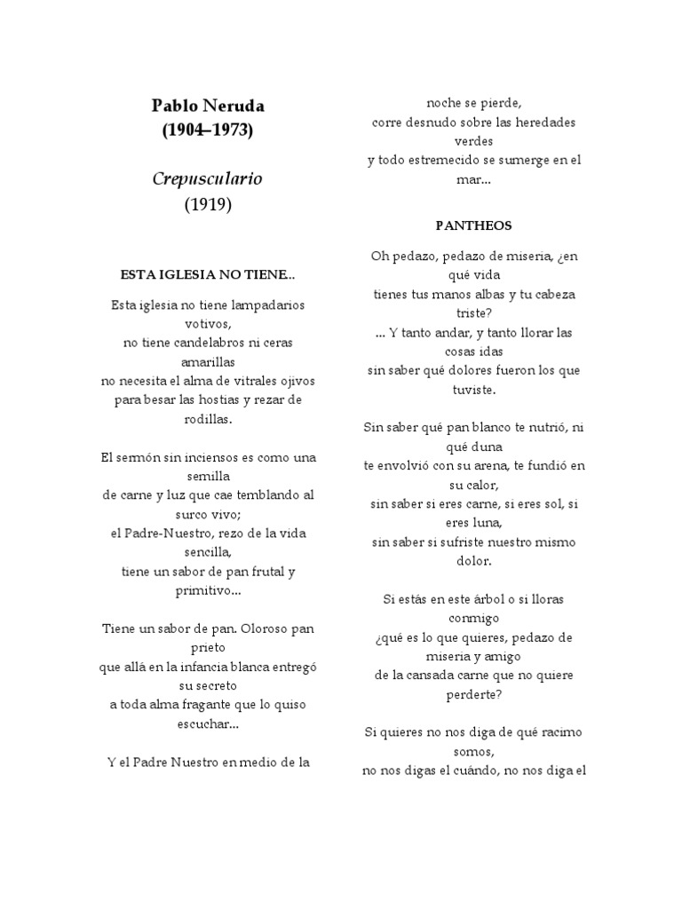 Crepusculario - Pablo Neruda | PDF | Naturaleza