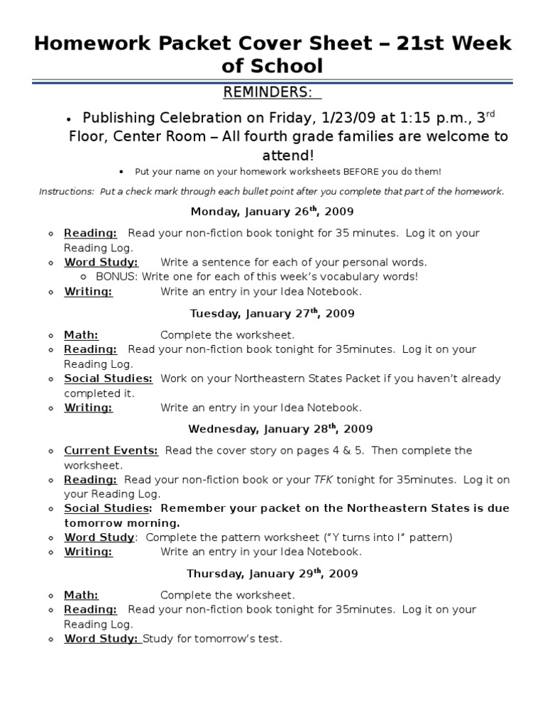 Homework Cover Sheet 012609 | PDF