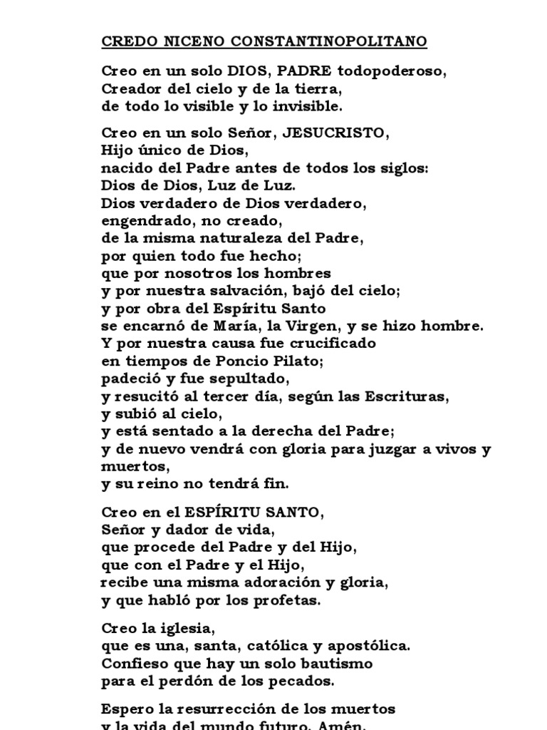 Credo Niceno-Constantinopolitano | PDF