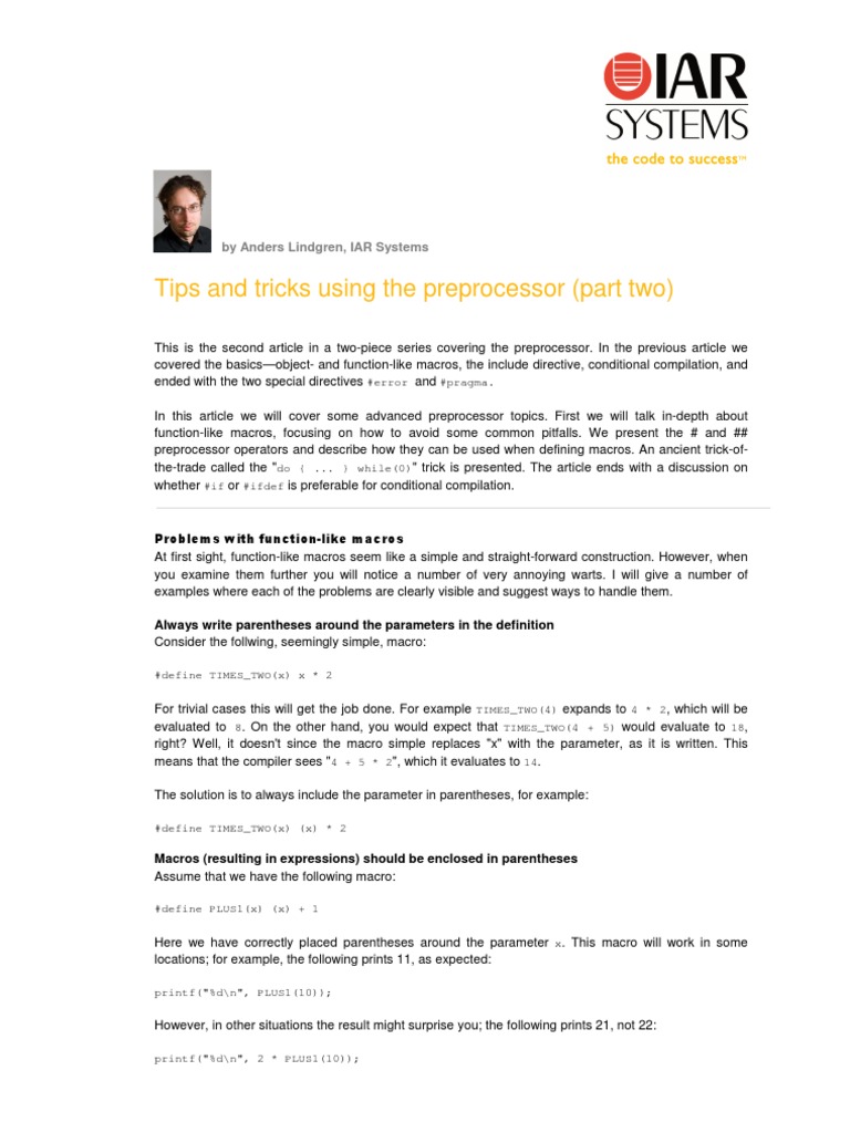 Advanced Preprocessor Techniques: Avoiding Common Pitfalls of Function ...