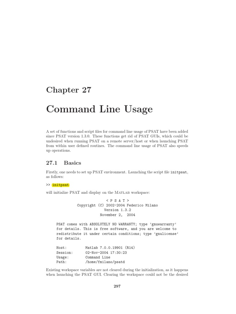 Psat-1 3 4 | PDF | Command Line Interface | Matlab