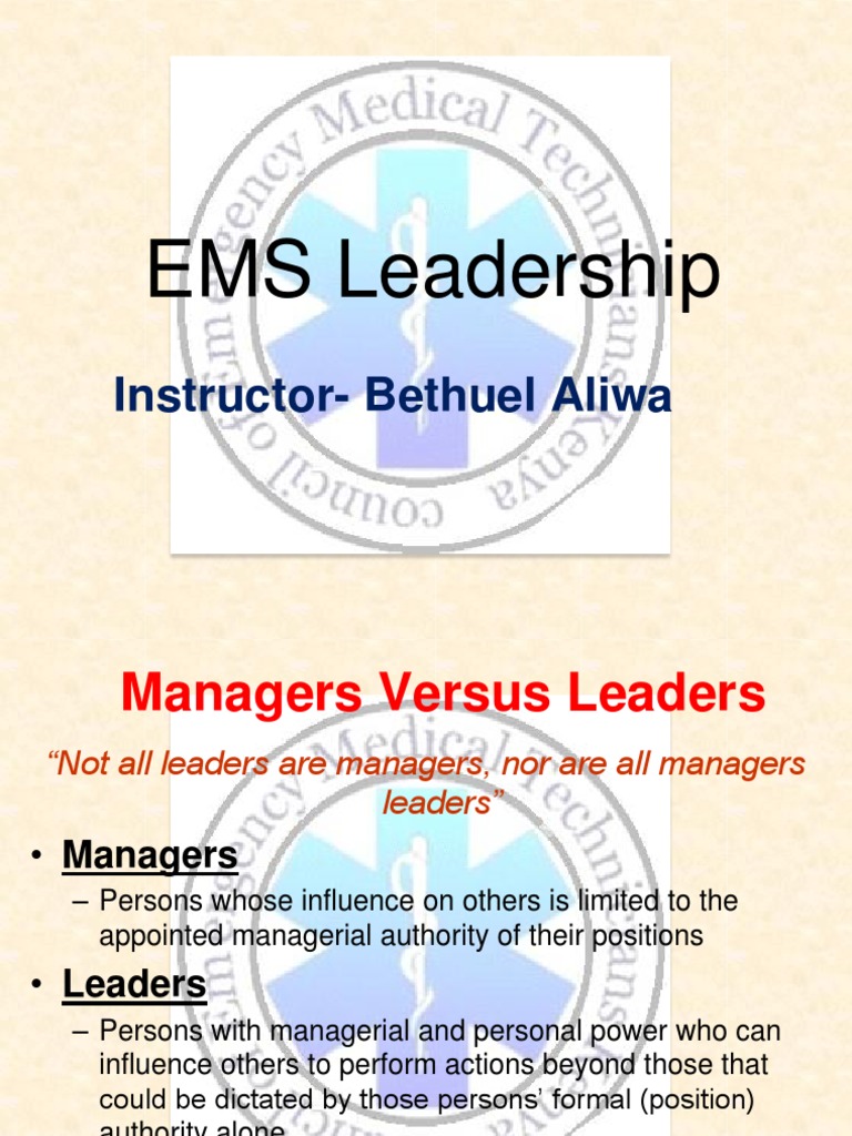 EMS Leadership Skills and Styles | PDF | Leadership | Motivation