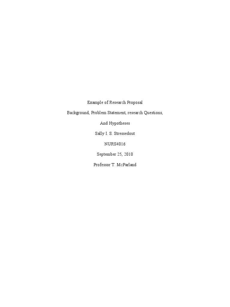 Example of Research Proposal | PDF | National Council Licensure ...