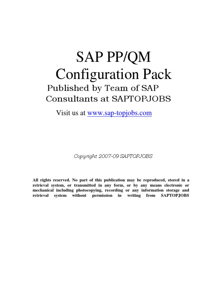 Sap PP Configuration Pack | PDF | Scheduling (Production Processes) | Procurement
