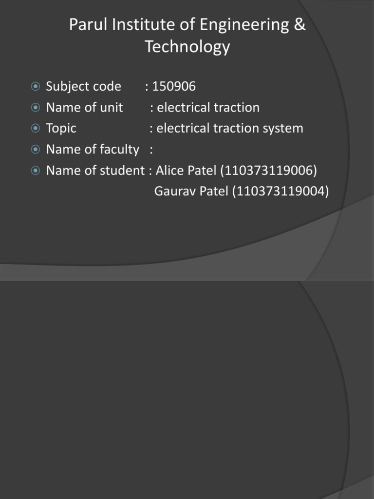 Electrical Traction System | PDF