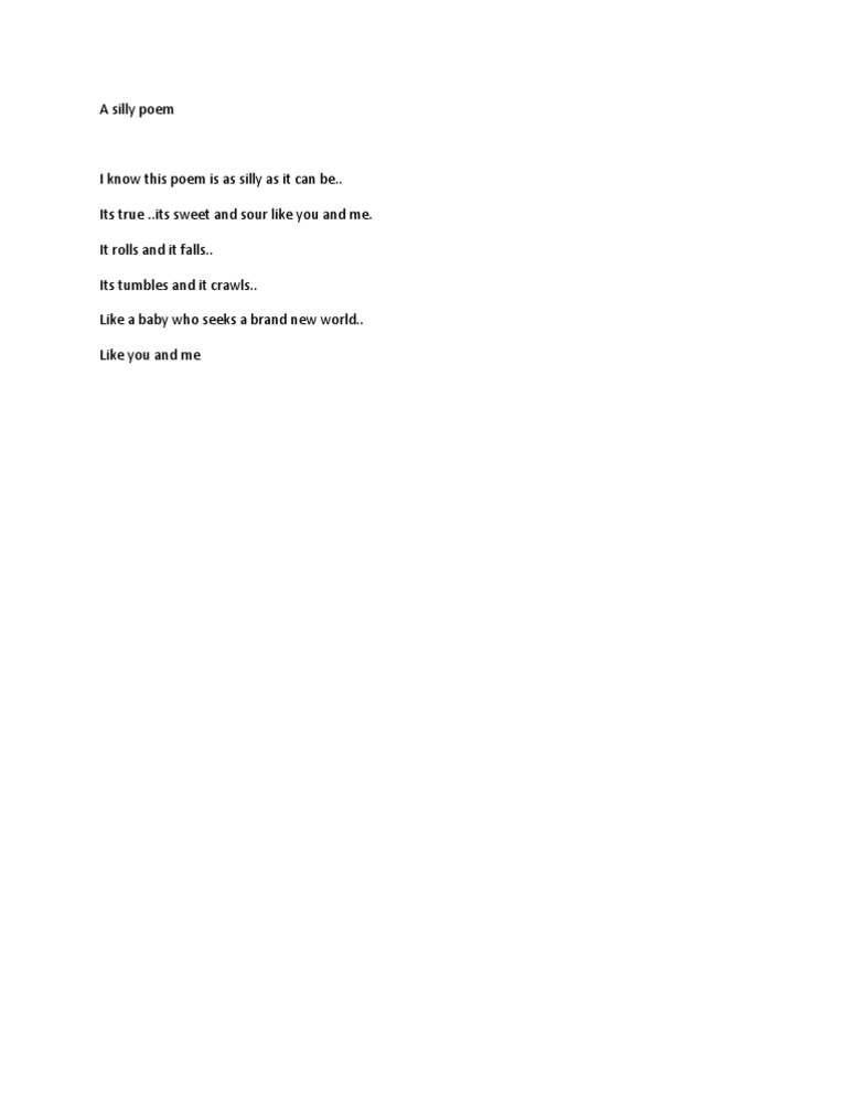 Silly Poems | PDF | Mystery, Thriller & Crime Fiction | Poetry