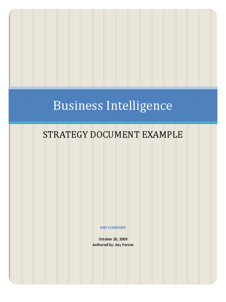 Business Intelligence Strategy | PDF | Business Intelligence | Data Warehouse