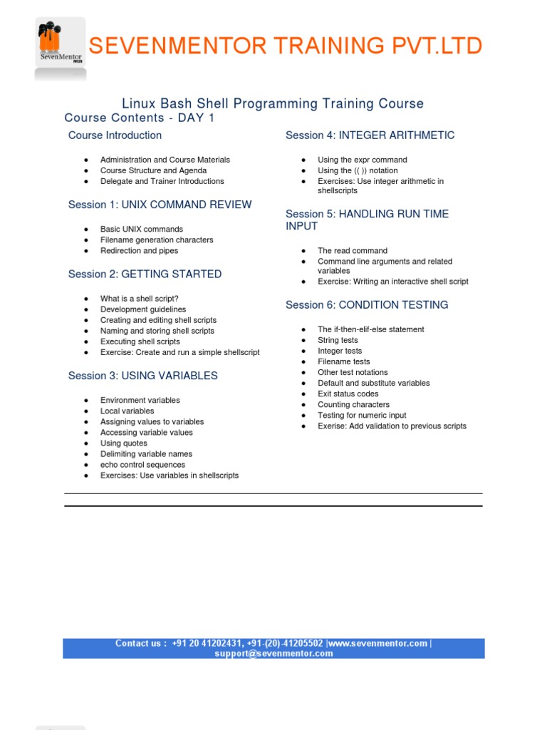Bash Shell Scripting | PDF | Control Flow | Unix Bash Shell Scripting | PDF | Control Flow | Unix